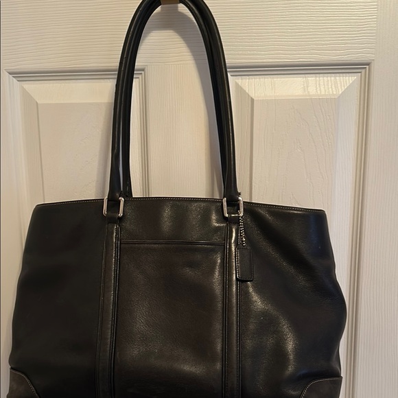Bags | Coach Elegant Black Leather Tote Bag | Poshmark